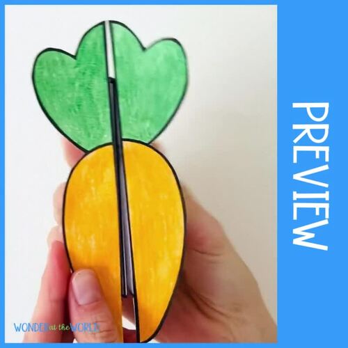 Life cycle of a carrot plant sequence and fold cut & paste activity craft