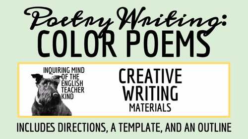 Favorite Color Poetry Activity for High School Creative Writing (Printable)
