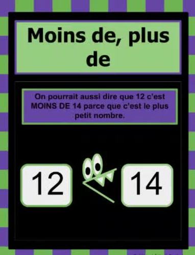 Number Sense| French Edition| Compaing Numbers to 100| Greater Than ...