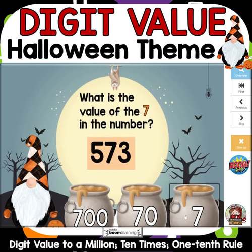 DIGIT PLACE VALUE HALLOWEEN THEME ACTIVITY DISTANCE LEARNING BOOM ...