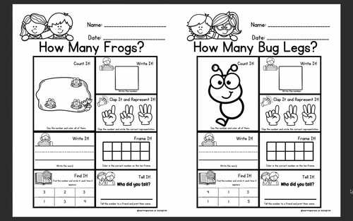 Spring Math Worksheets Counting for PreK, TK, Kindergarten, and First ...