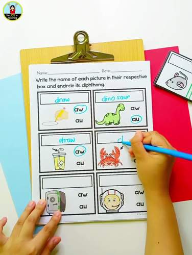 Diphthong Spelling Worksheet by The Joy in Teaching | TPT