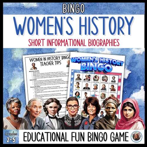 Women's History BINGO Game | Short Informational Biographies and ...