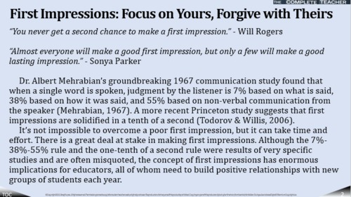 COMPLETE TEACHER Lesson 2 First Impressions - Focus on Yours Forgive ...