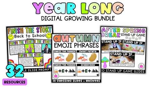 Digital Games and Activities Growing Bundle for Secondary Grades