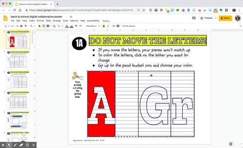 Patchwork Puzzle Poster: A Back to School DIGITAL Collaborative Activity