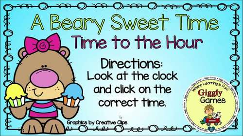 Giggly Games Beary Sweet Time Time to the Hour GOOGLE SLIDES Distance ...