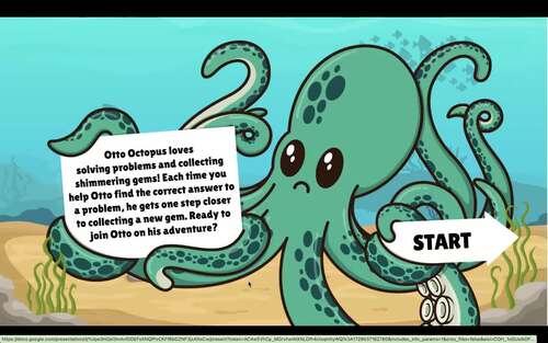 Octopus Addition- A Digital Game for Google Slides by Little Learner Garden