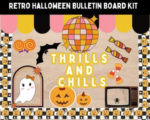 Retro Bulletin Board Kits for the ENTIRE YEAR! Back To School Groovy ...