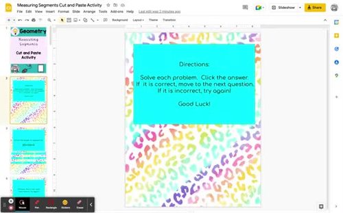 Measuring Segments | Cut & Paste Activity | + Google Slides Self-Checking