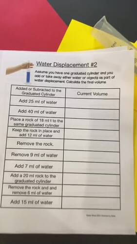 Volume Measurement Challenge | 5 Water Displacement Review Worksheets ...
