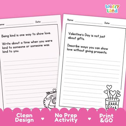 Valentine's Day Writing Prompts | February Journal | Morning Work | 1st ...