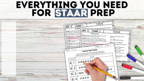 STAAR Identifying Theme Passages Task Cards Theme Multiple Choice ...