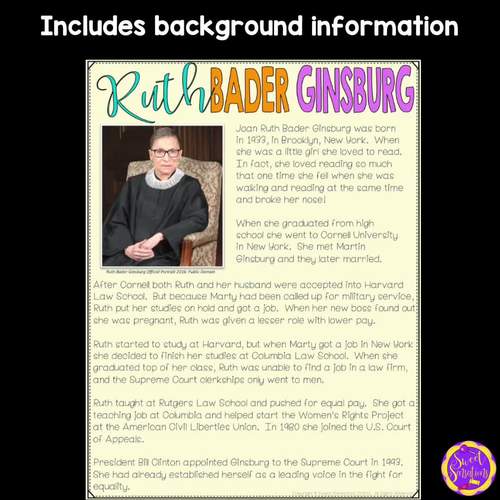 Ruth Bader Ginsburg Women's History Month Google Slides Biography Project