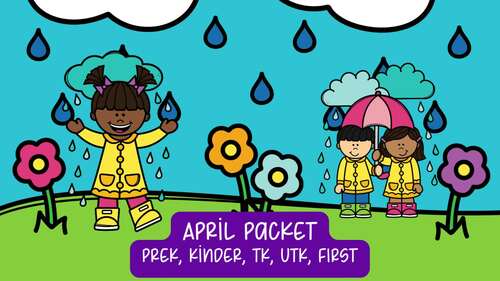 April Morning Work Packet Spring PreK Kindergarten First Grade TK UTK ...