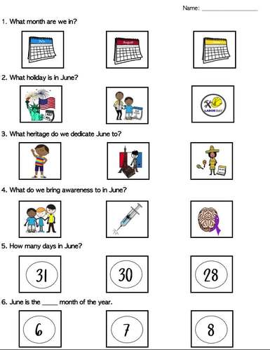 June Reading Comprehension Special Education by ALL ABOUT SPED with Makenna