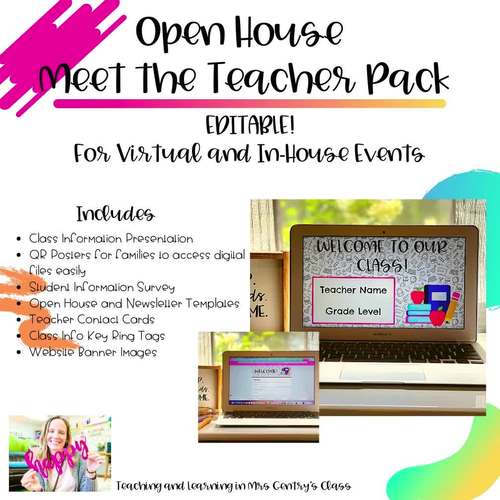 Open House Meet the Teacher Pack | Distance Learning and In Person