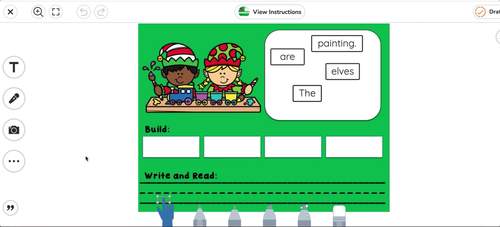 Writing Simple Sentences with Nouns and Verbs Seesaw Christmas | TpT