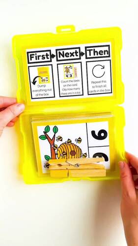 SPRING COUNTING TASK CARDS, BEE COUNTING 1-10 CLIP CARDS, PREK ECSE ...