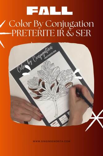Preterite IR & SER Color By Conjugation-Fall by SinginSeñorita | TPT