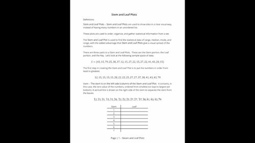 Stem and Leaf Plot Lesson with Activity by Algebra Beagle | TPT