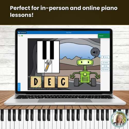 White Piano Key Names Digital BOOM™ Cards Activity for Beginning Piano ...