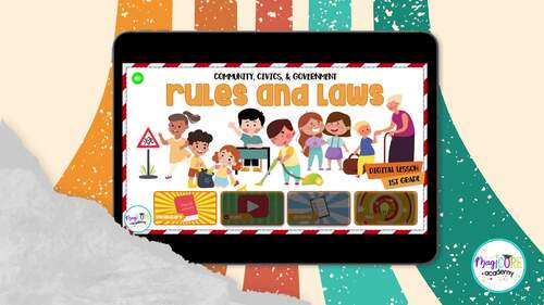 Rules & Laws Digital Social Studies Video Lesson Activity Quiz 1st ...