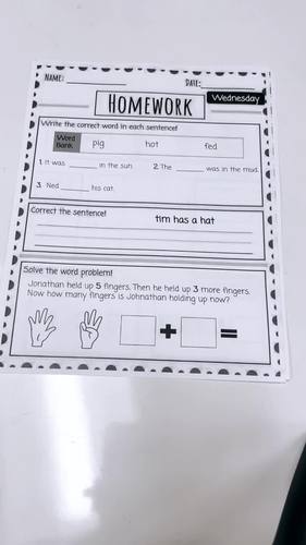 1st or 2nd Grade ELA and Math Homework (180 Days) by Whole and Healthy ...