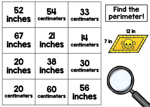 Finding Perimeter Mystery Pictures Measurement Digital Math Boom Cards