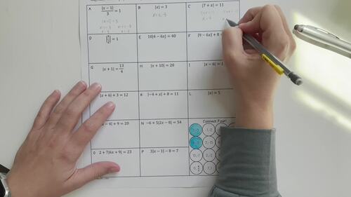 Solve One Step Linear Inequalities Connect 4 Practice Game Worksheet