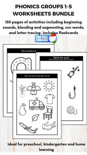 Phonics Worksheets Bundle, Blending & Segmenting Activities, Tracing ...