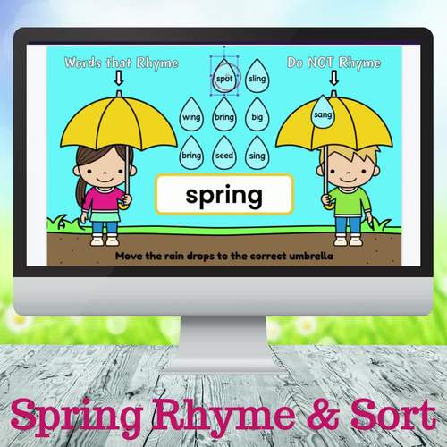 Spring Rhyming Words - Worksheets and Digital Activities 1st Grade Rhymes