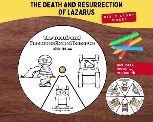 Lazarus Bible Story Wheel Printable | Jesus Raises Lazarus Craft for Kids