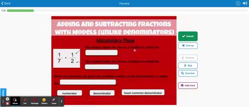 Adding And Subtracting Fractions With Models Boom Cards Activity