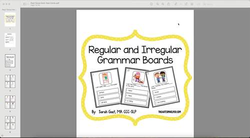 Regular and Irregular Past Tense Verbs Task Cards by The Autism Helper