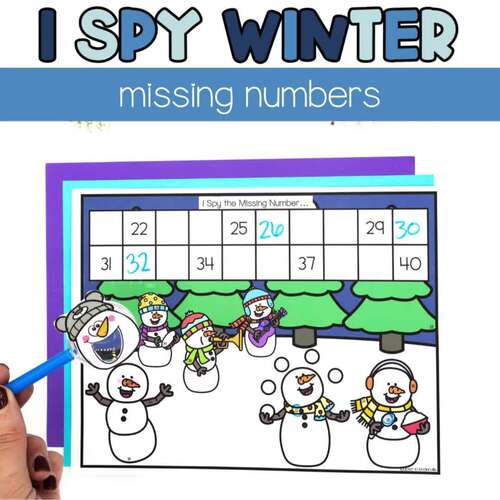 I Spy Winter Missing Numbers 1-20 and 21-40 | Kindergarten Math ...