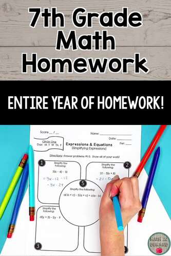 7th Grade Math Homework (Entire Year) by Math in Demand | TPT