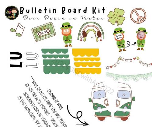 St Patricks Day Bulletin Board Kit,Leprechaun Bulletin Board,Door Decor ...