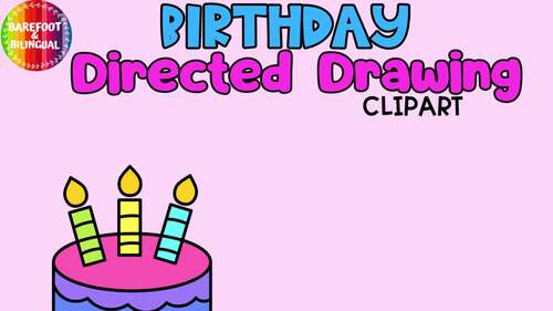 Birthday Directed Drawing Clipart | Step By Step Birthday Clipart