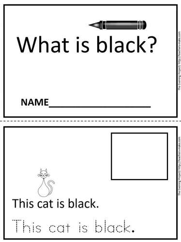 COLOR BLACK Emergent reader & coloring activity for Special Educ, Pre K & K