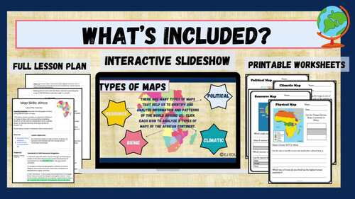 Geography Map Skills Africa Types of Maps worksheets 5th + 6th grade