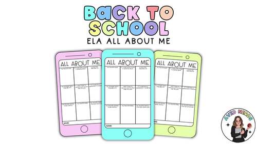 ELA All About Me Back to School Cell Phone Photos Activity | Art and ...