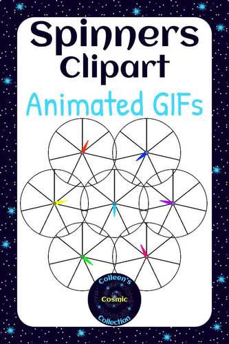 Animated GIF Transparent Customizable Spinners Clipart – 7 Sections