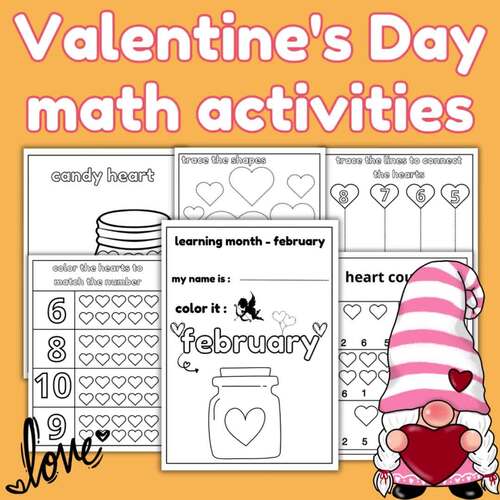 February math activity worksheet (Preschool) valentines day activities