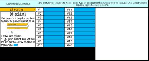 Statistical Questions 6th Grade Math Data & Statistics Pixel Art Activity