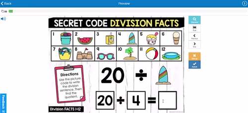 Last Week of School Activities Division Facts Review 1 to 12 Boom Cards ...