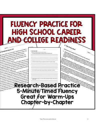 5 Minute-Timed Fluency for High School THE SCARLET LETTER | Warm-Ups | SOR