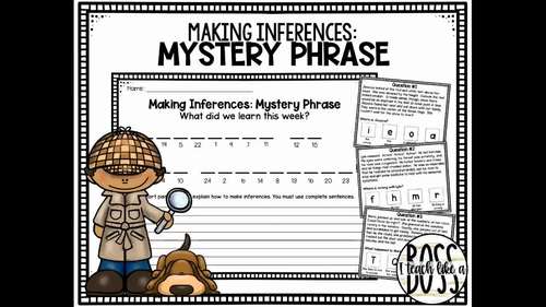 Making Inferences in Fiction: Mystery Picture by I Teach Like a Boss