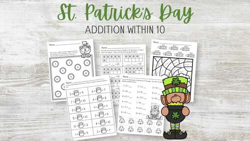 St. Patrick's Day Math * Addition within 10 * March Morning Work * Homework
