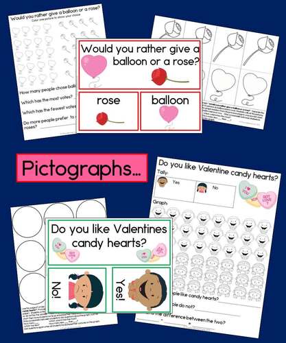 Valentines Day Math Activities | Graphs | Horizontal Vertical and ...